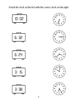 Common Core 2.MD.C.7 Telling Time: Digital and Analog Clocks Matching # ...
