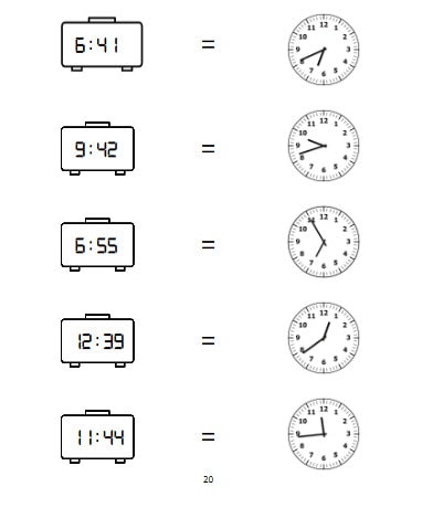 Common Core Telling Time Matching worksheets #1 - Etsy