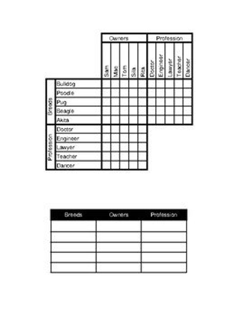 Common Core Kid Logic Puzzles Grid Logic ef25 - Etsy