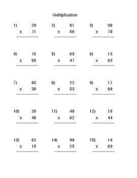 Common Core CCSS 4.NBT.5 Double Digit Multiplication Worksheets #ef29 ...