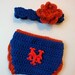 Newborn Crochet NY Mets Headband and Diaper Cover Photo Prop Baby Girl ...