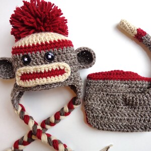 Newborn Classic/ Traditional Brown Sock Monkey Hat and Diaper - Etsy
