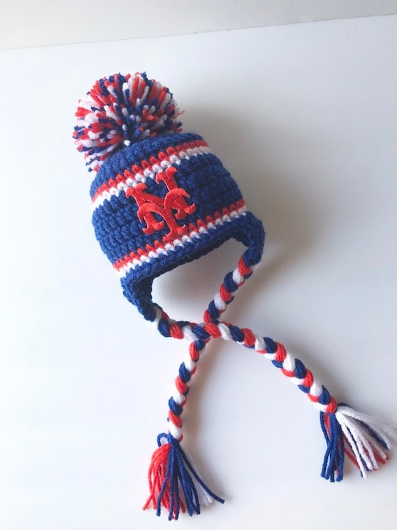 Newborn Crochet Hat New York Mets Photo Prop Knit Hat Blue - Etsy