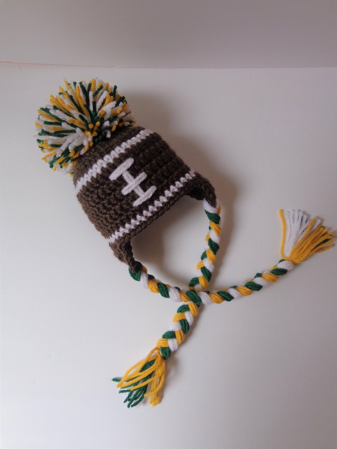 Newborn Crochet Green Bay Packers Football Hat, Photo Prop, Knit Hat ...