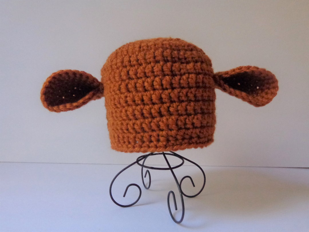Newborn Crochet Cow Hat, Animal Hat, Knit Hat Red Cow Red Bull Red ...