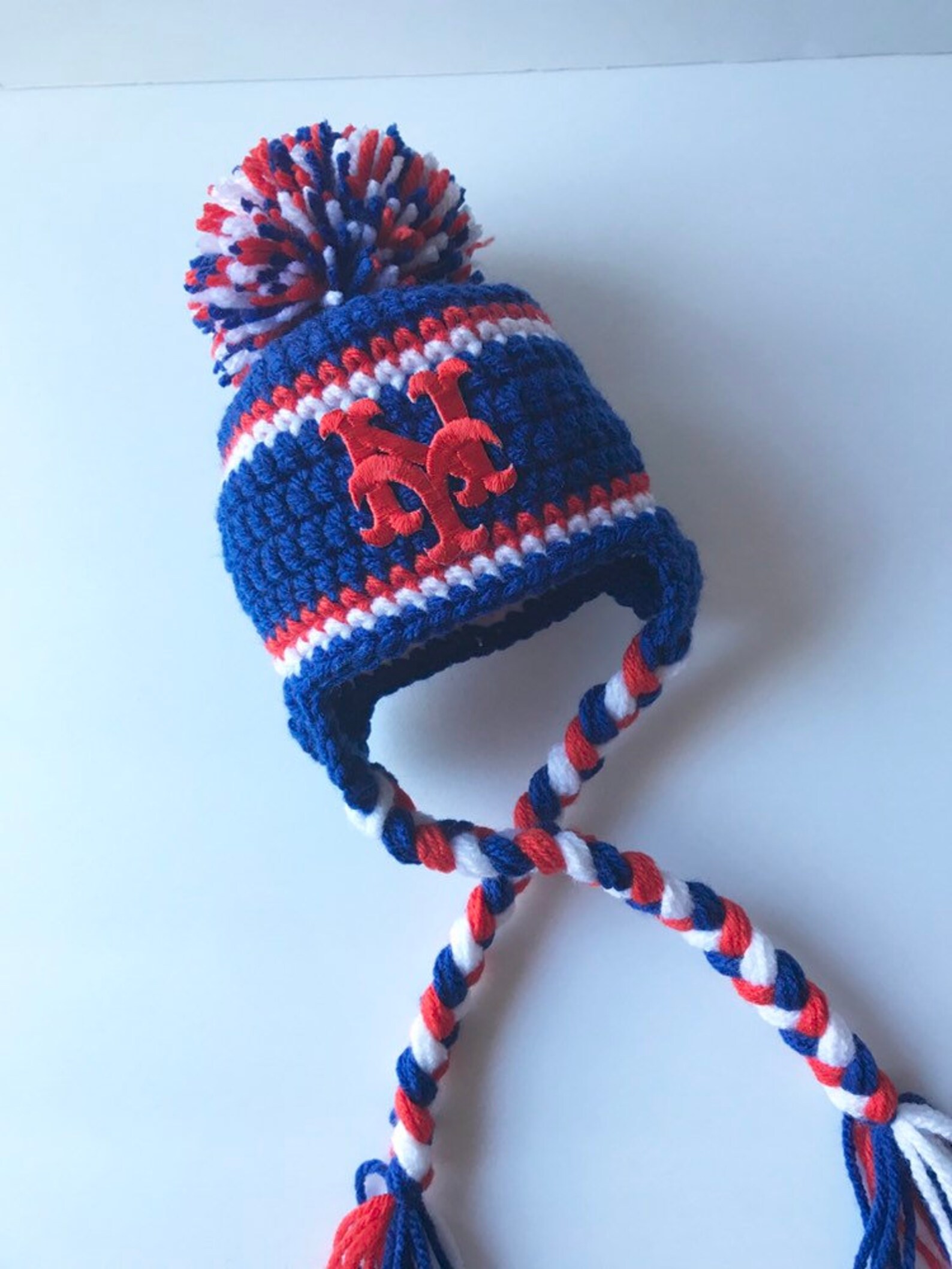 Newborn Crochet Hat New York Mets Photo Prop Knit Hat Blue - Etsy