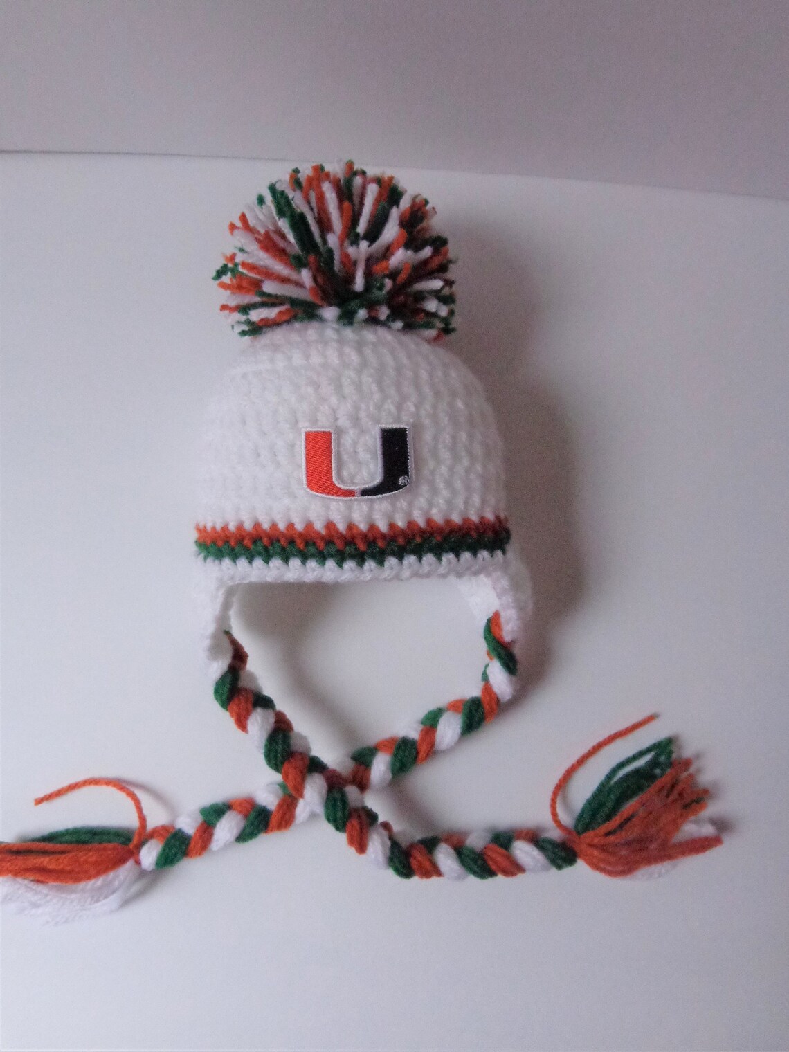 Newborn Crochet Miami Hurricanes Hat Knit Hat Photo Prop Baby Boy Baby ...