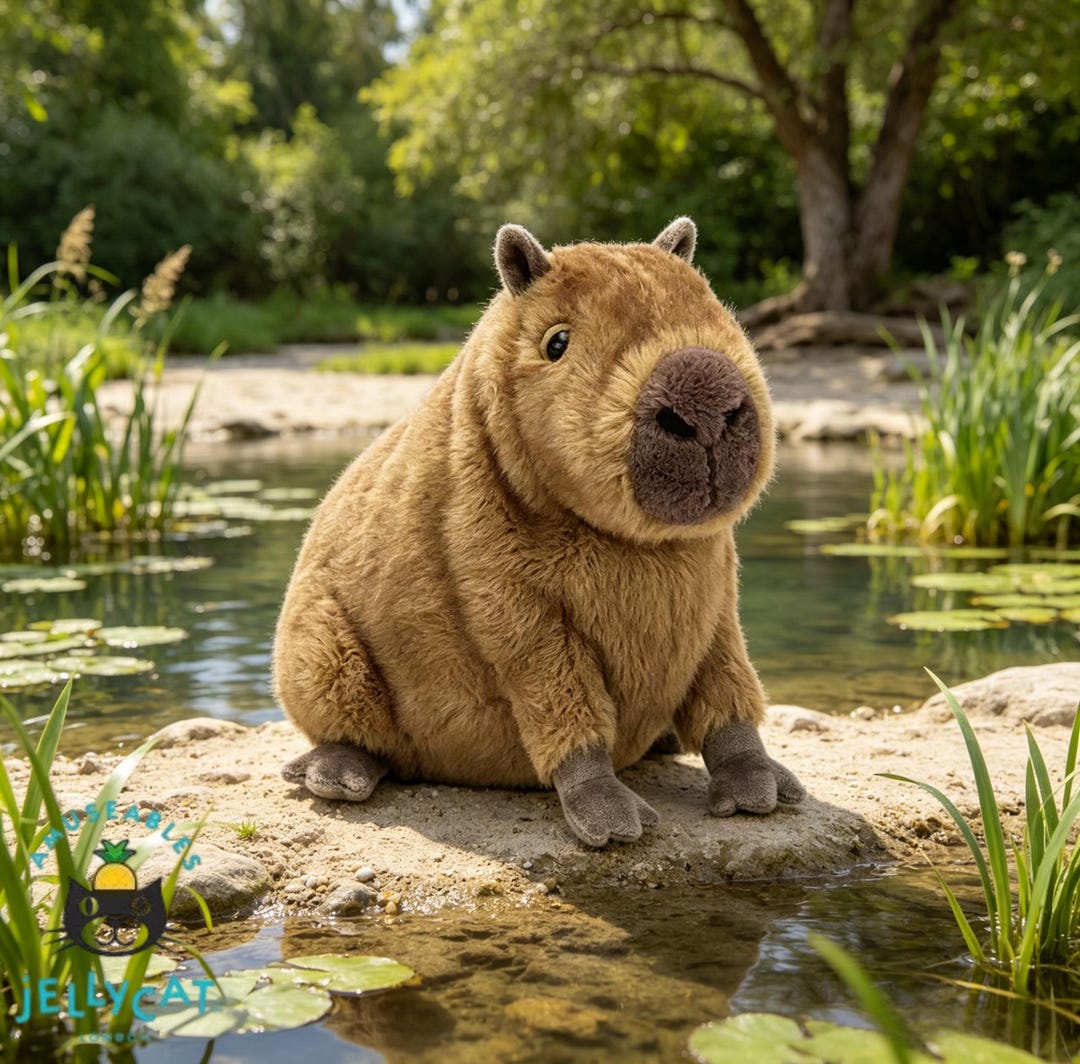 Jelly Cat Clyde Capybara Fur Toy, Beach Theme Decoration, Children's ...