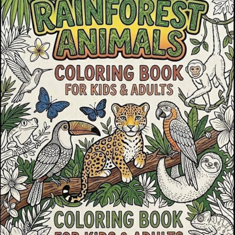 Jungle Coloring Book - Etsy