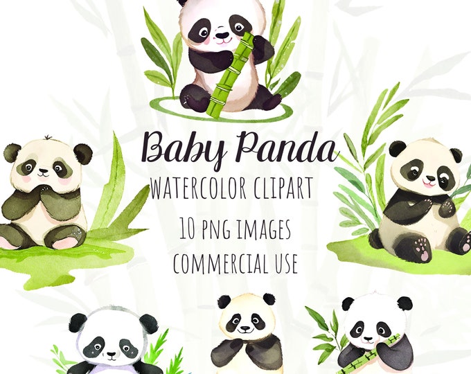 Panda Clipart, Baby Panda Clipart, Panda Baby Shower, Baby Safari ...