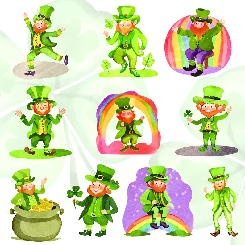 Irish Clipart, Leprechaun Clipart, Clover Clipart, St. Patrick's Day ...