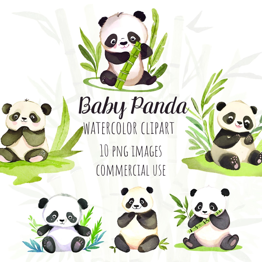 Panda Clipart, Baby Panda Clipart, Panda Baby Shower, Baby Safari ...