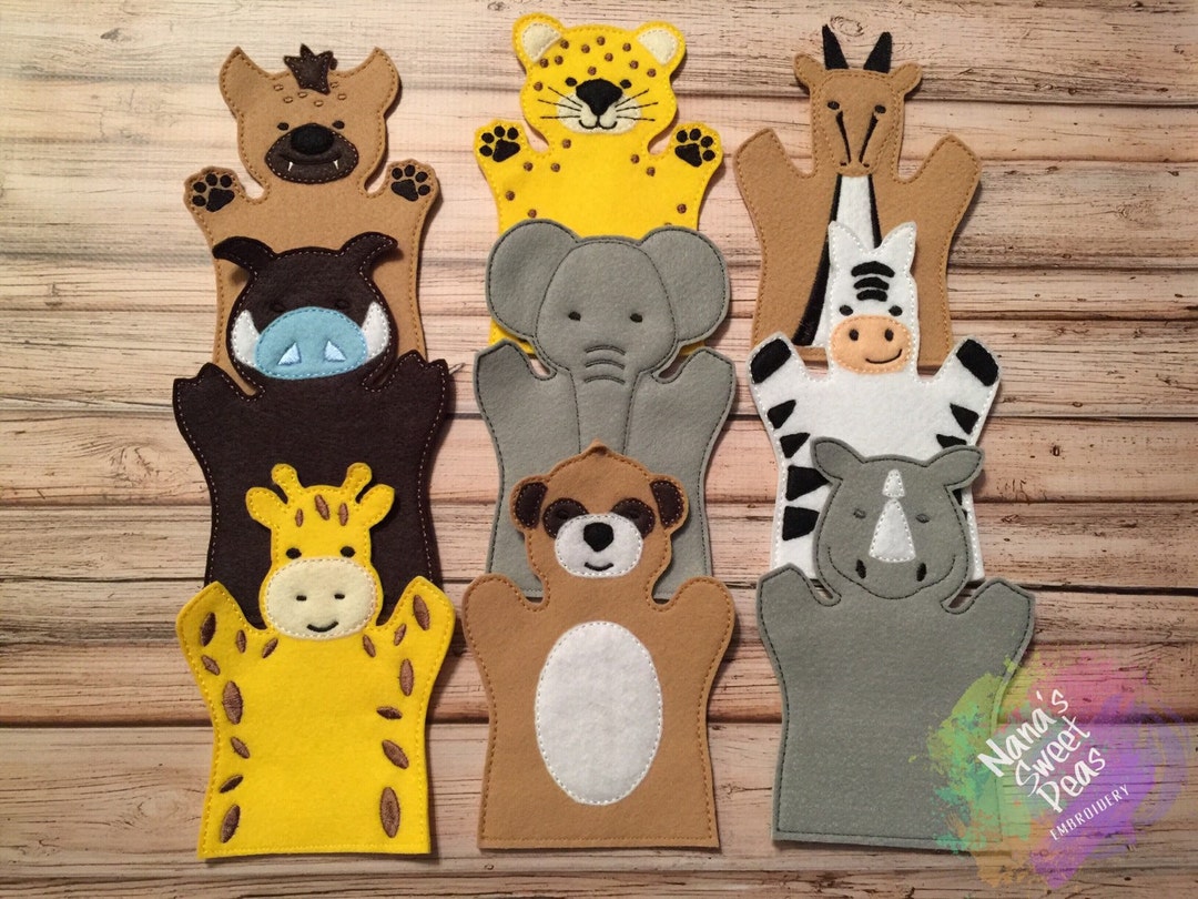 Safari Hand Puppets - Etsy