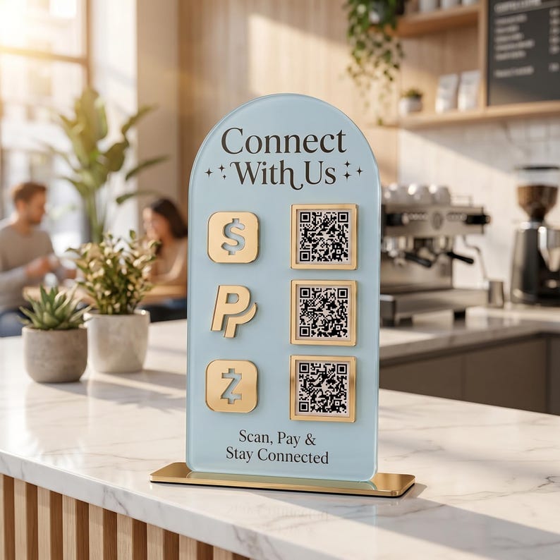 Custom Multi QR Code Sign: Payment & Social Media | Salon Beauty ...
