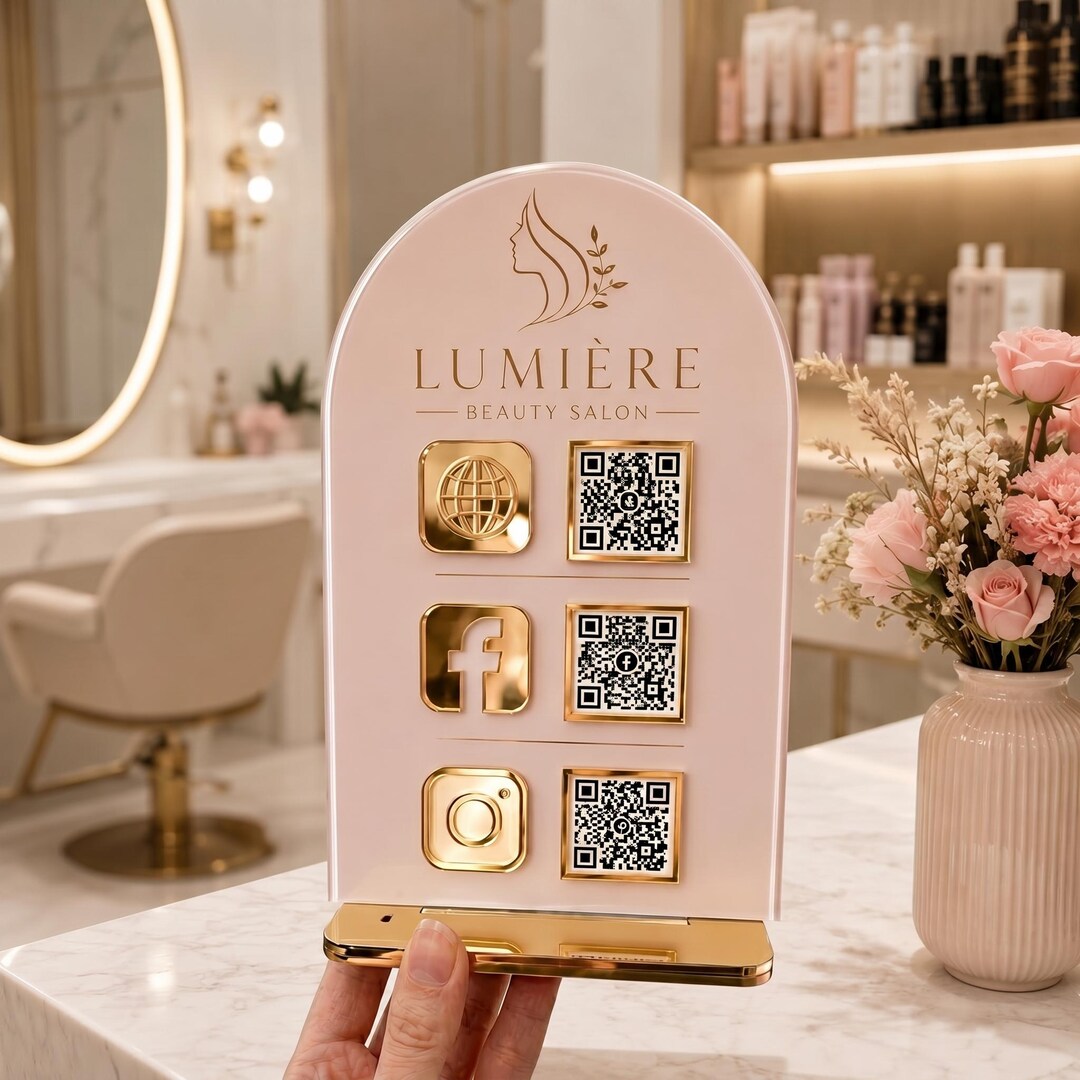 Custom Nail Salon Payment Sign | Acrylic QR Code Sign for Venmo Cash ...