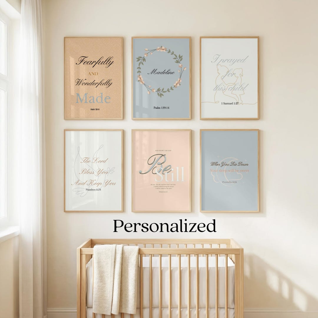 Neutral Baby Scripture Prints: Prayer Themed Nursery Wall Art (digital ...