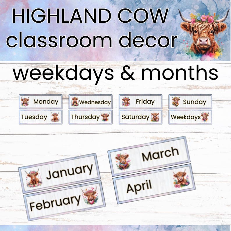 Highland Cow Classroom Posters & Labels | Printable Classroom Decor ...