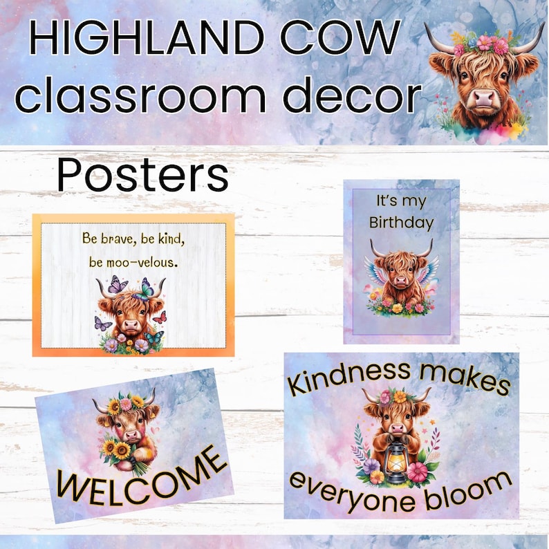 Highland Cow Classroom Posters & Labels | Printable Classroom Decor ...