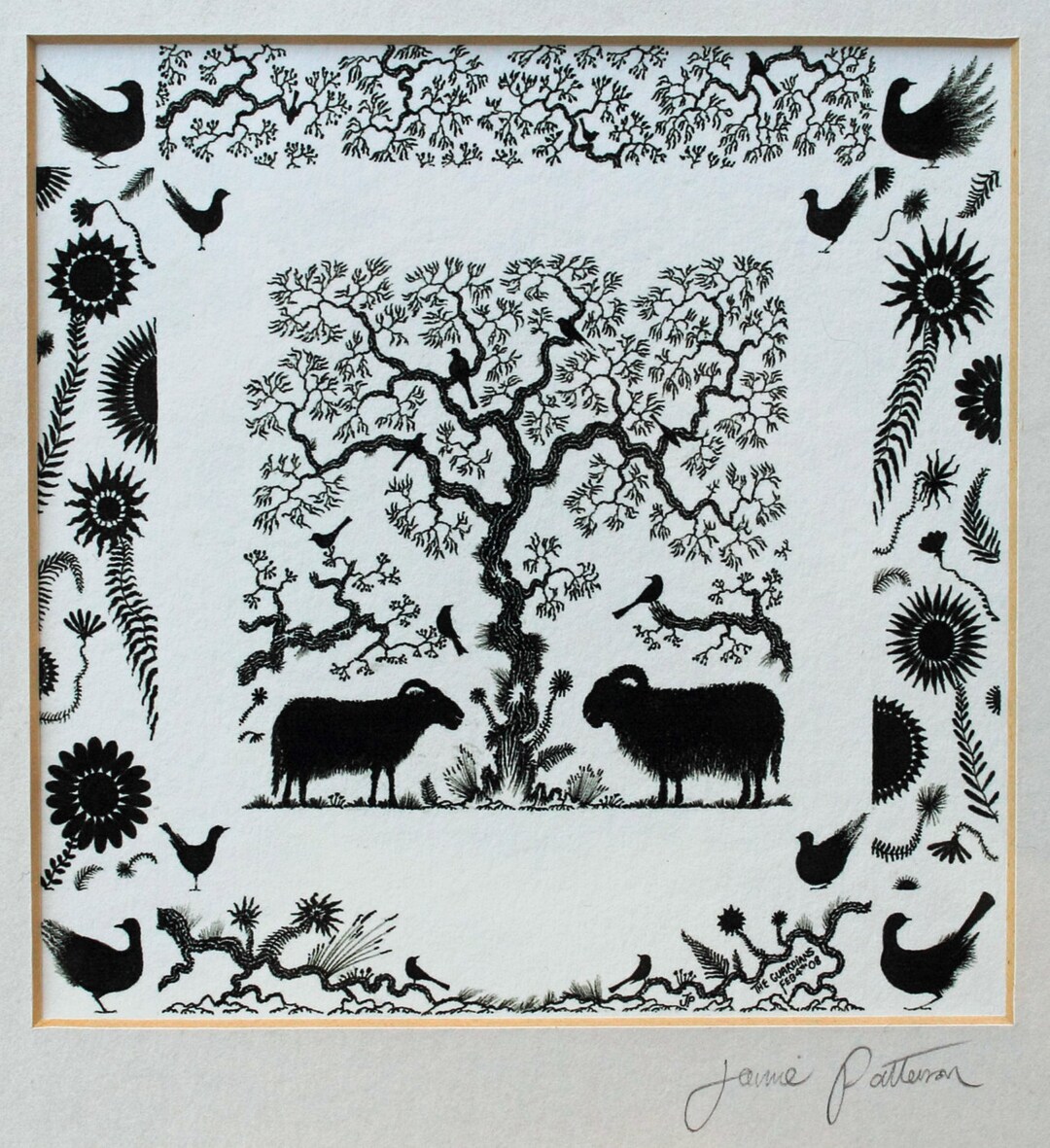 Framed Sheep Illustration Print and Sheep Ink Print and Print ...