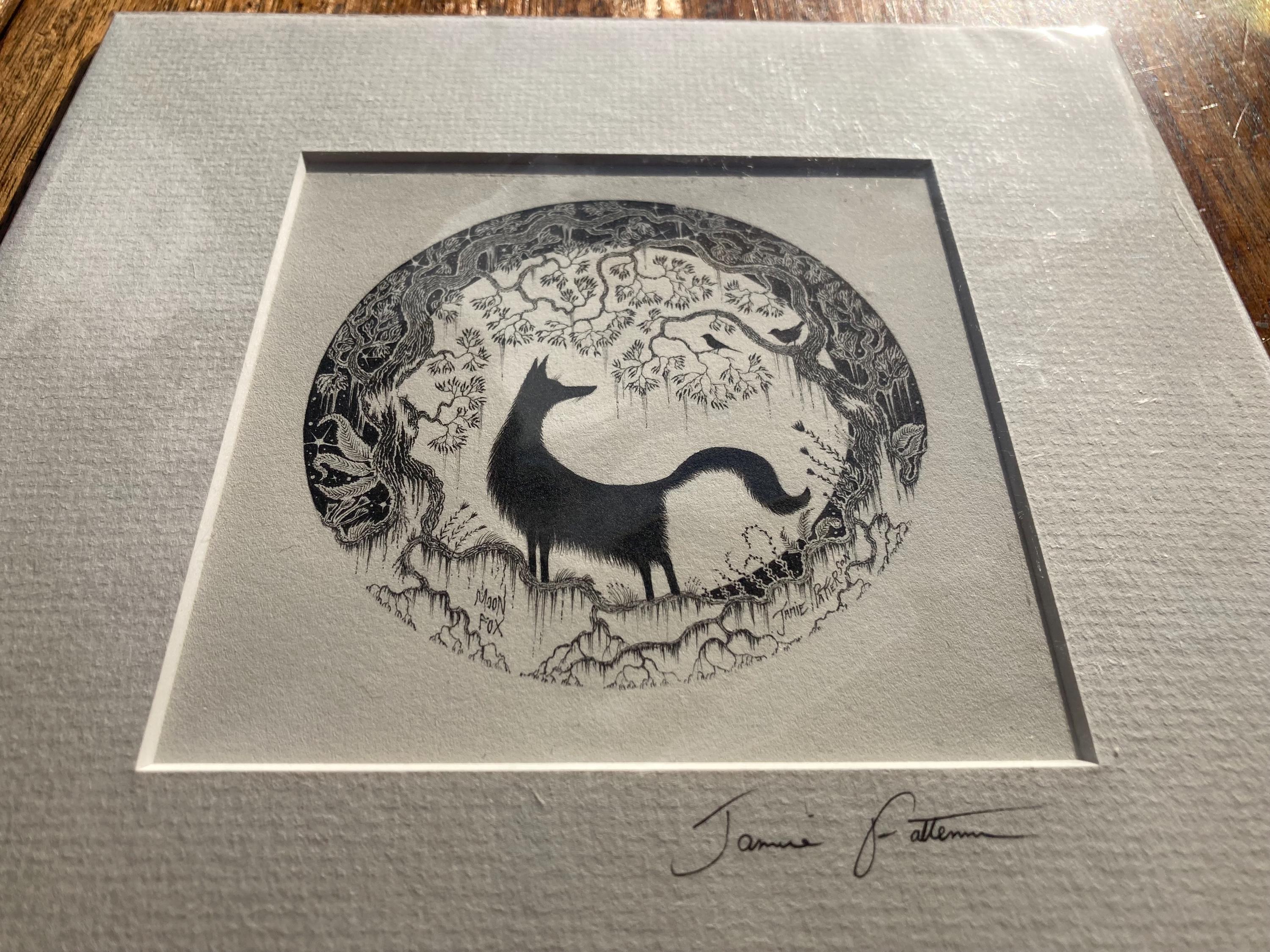 Fox Moon Silhouette Art, Woodland Animal Illustration - Etsy