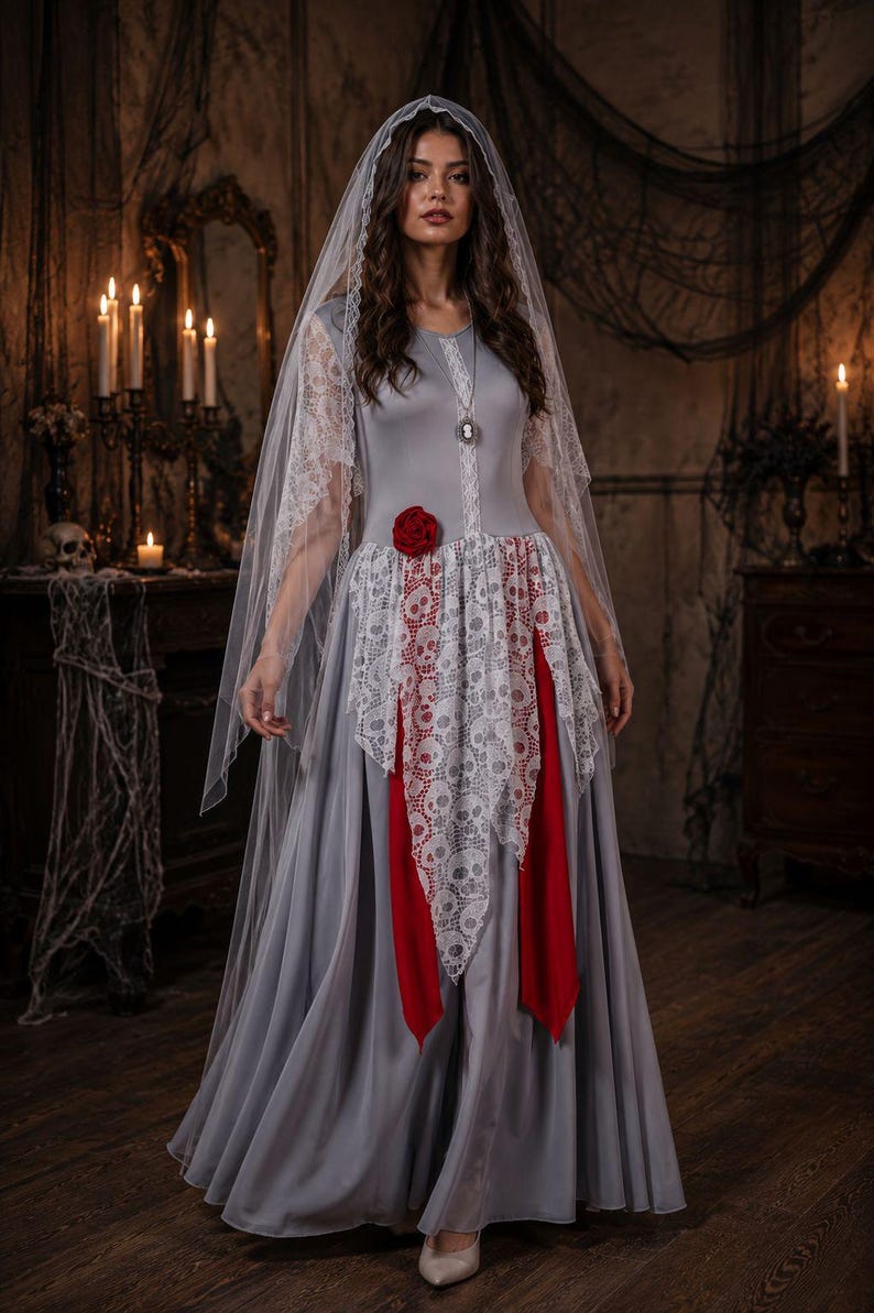 Ghost Bride Costume Women, Zombie Bride Dress, Haunted Bride Halloween ...