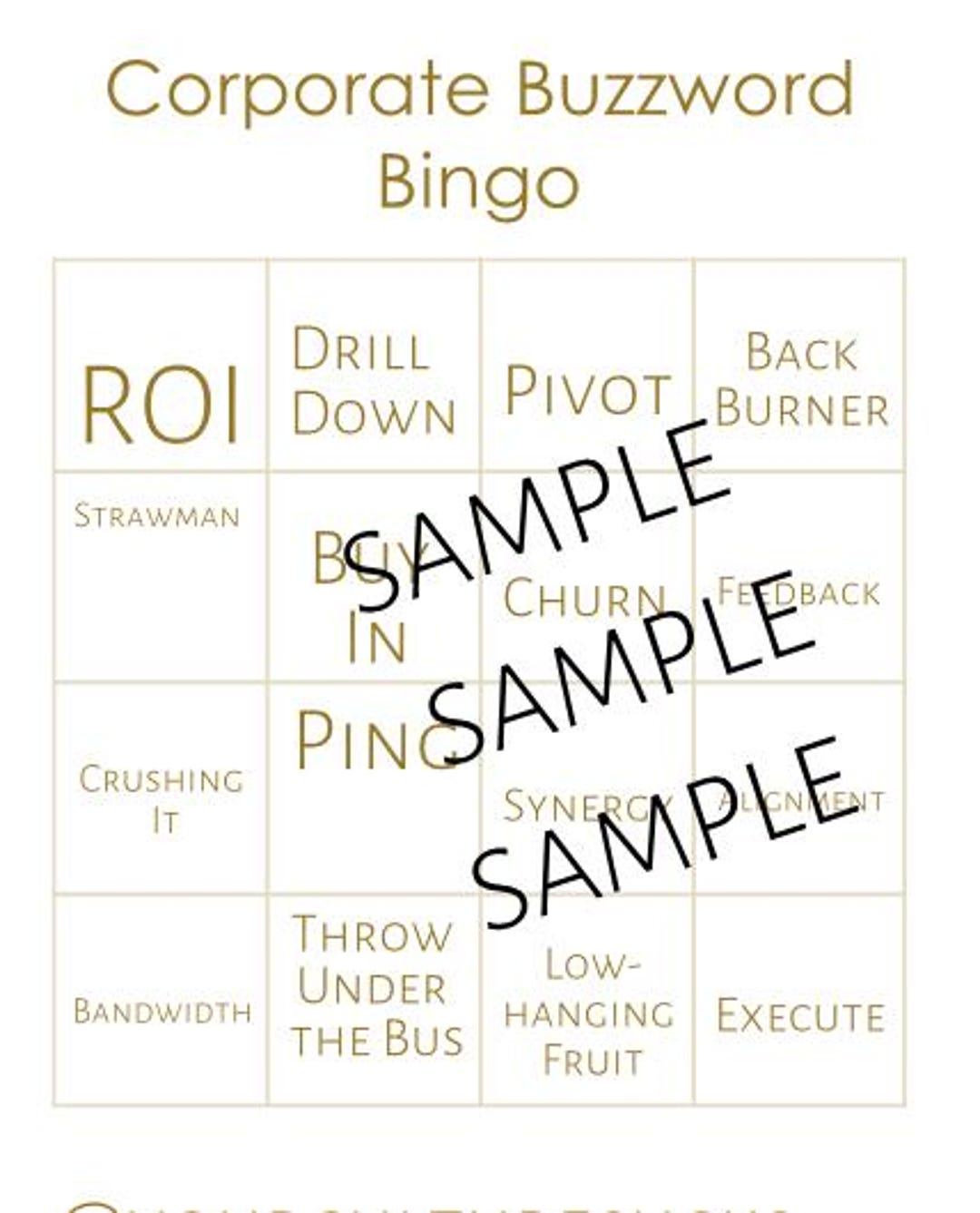 Corporate Buzzword Bingo - Etsy