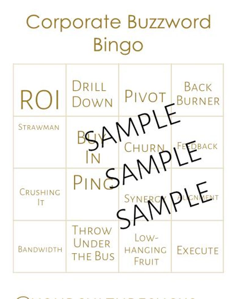 Corporate Buzzword Bingo - Etsy