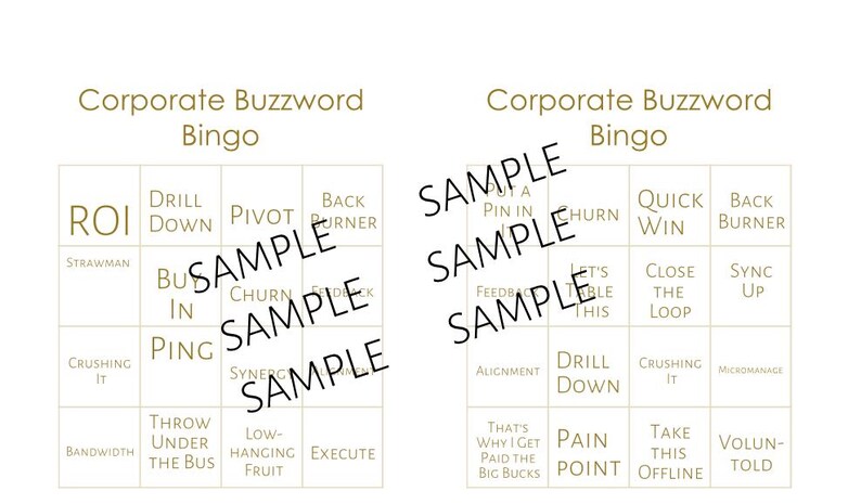 Corporate Buzzword Bingo - Etsy
