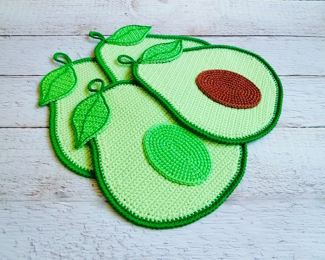 325 Avocado Crochet Pattern - Easy Avocado Decor Vegetable, Appliqué or ...