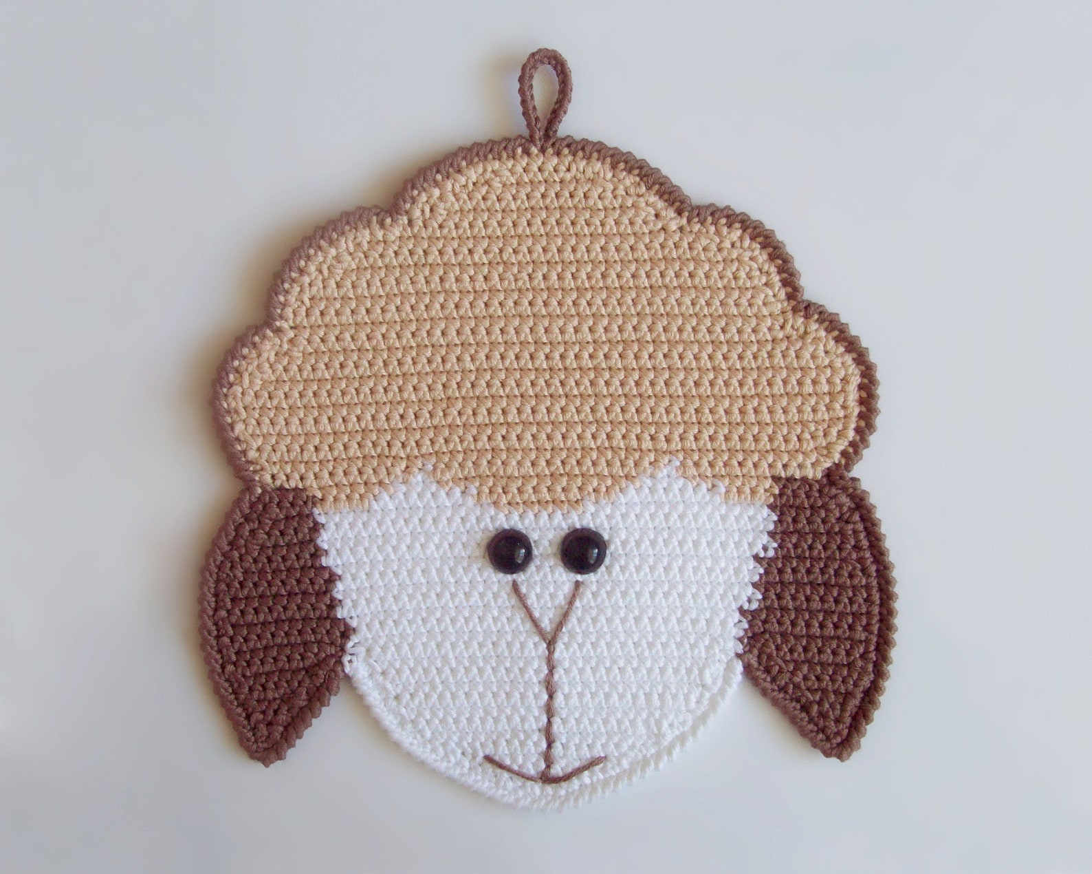076 Crochet Pattern Sheep's Head Decor or Potholder - Etsy