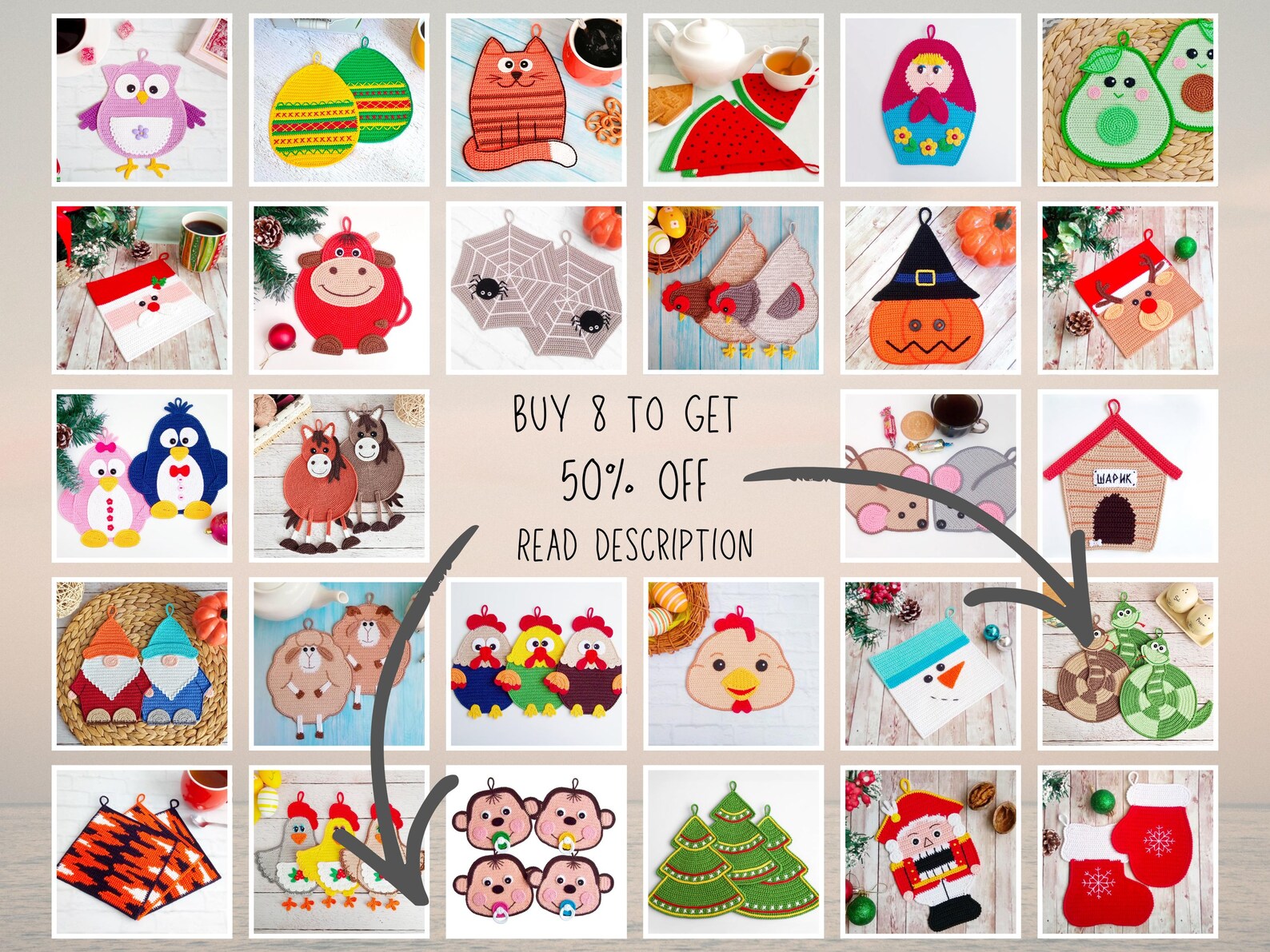 166 Easy Crochet Pattern - Dogs House Kennel Decor, Potholder, Placemat ...