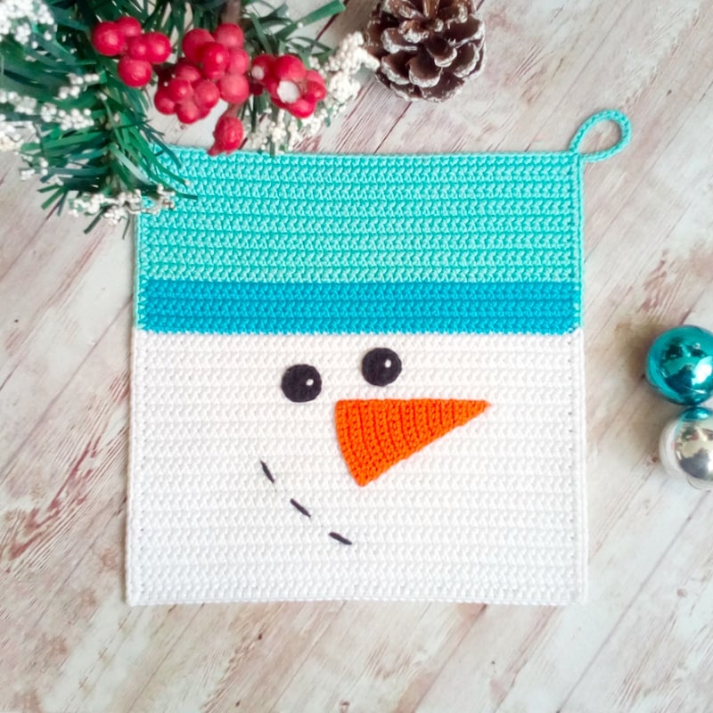 Snowman Potholder - Etsy