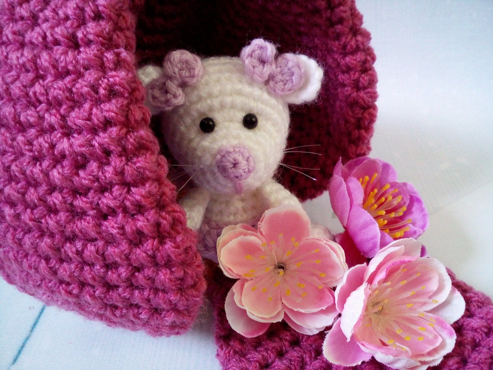 230 Crochet Pattern - Little Mouse With a Flower House - Amigurumi PDF ...