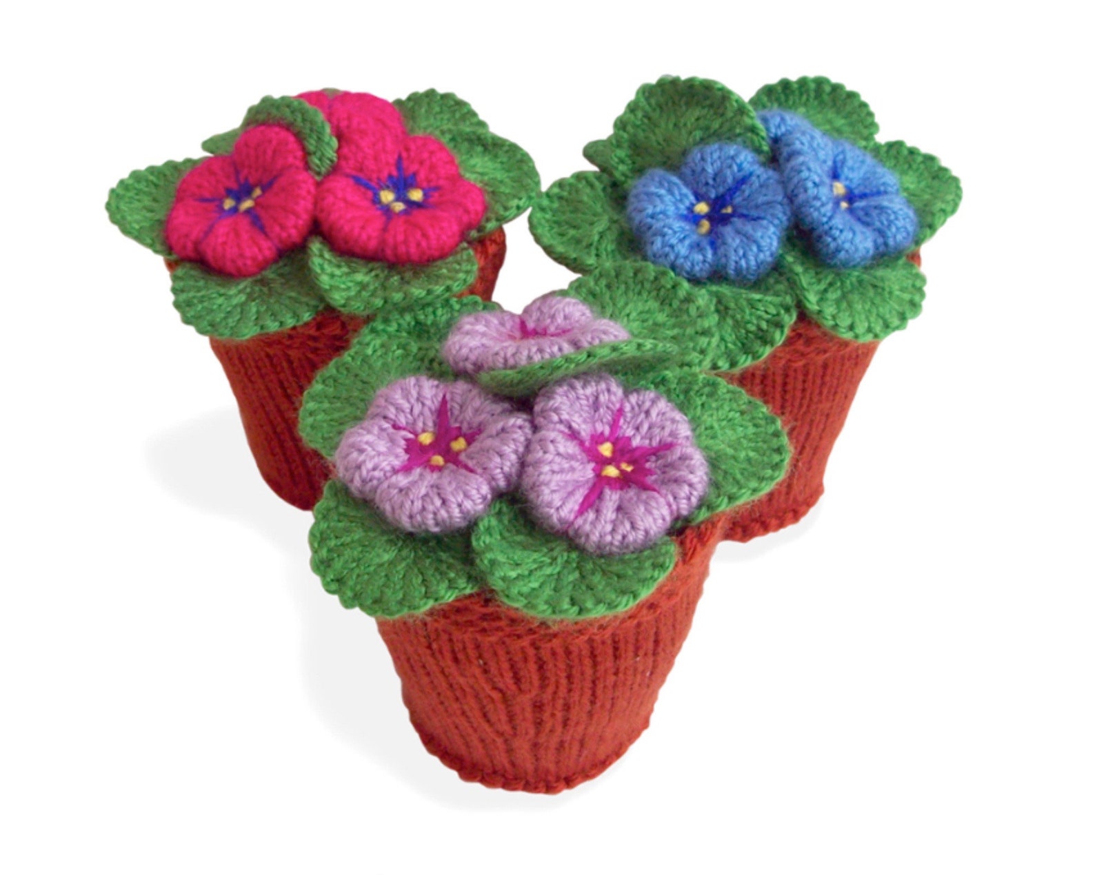 189 Knitting Pattern Violets Flowers in Pots. Window Home - Etsy UK