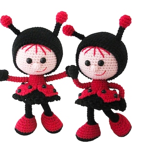 146 Crochet Pattern - Girl Doll in a Ladybug Outfit - Amigurumi PDF ...