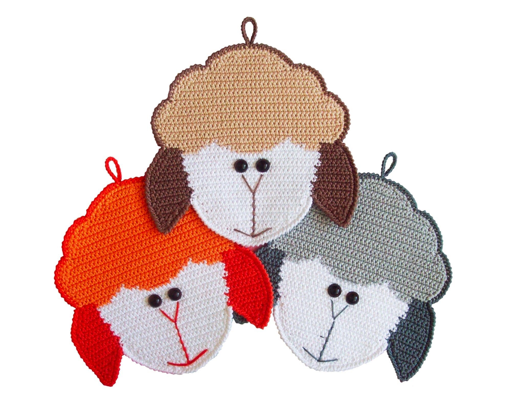 076 Crochet Pattern Sheep's Head Decor or Potholder - Etsy