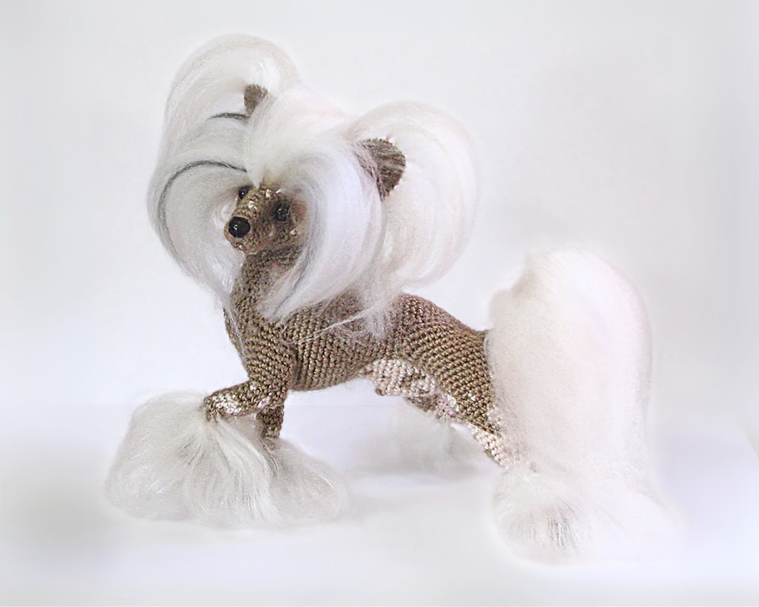 105 Crochet Pattern - Chinese Crested Dog - Step by Step Tutorial for ...
