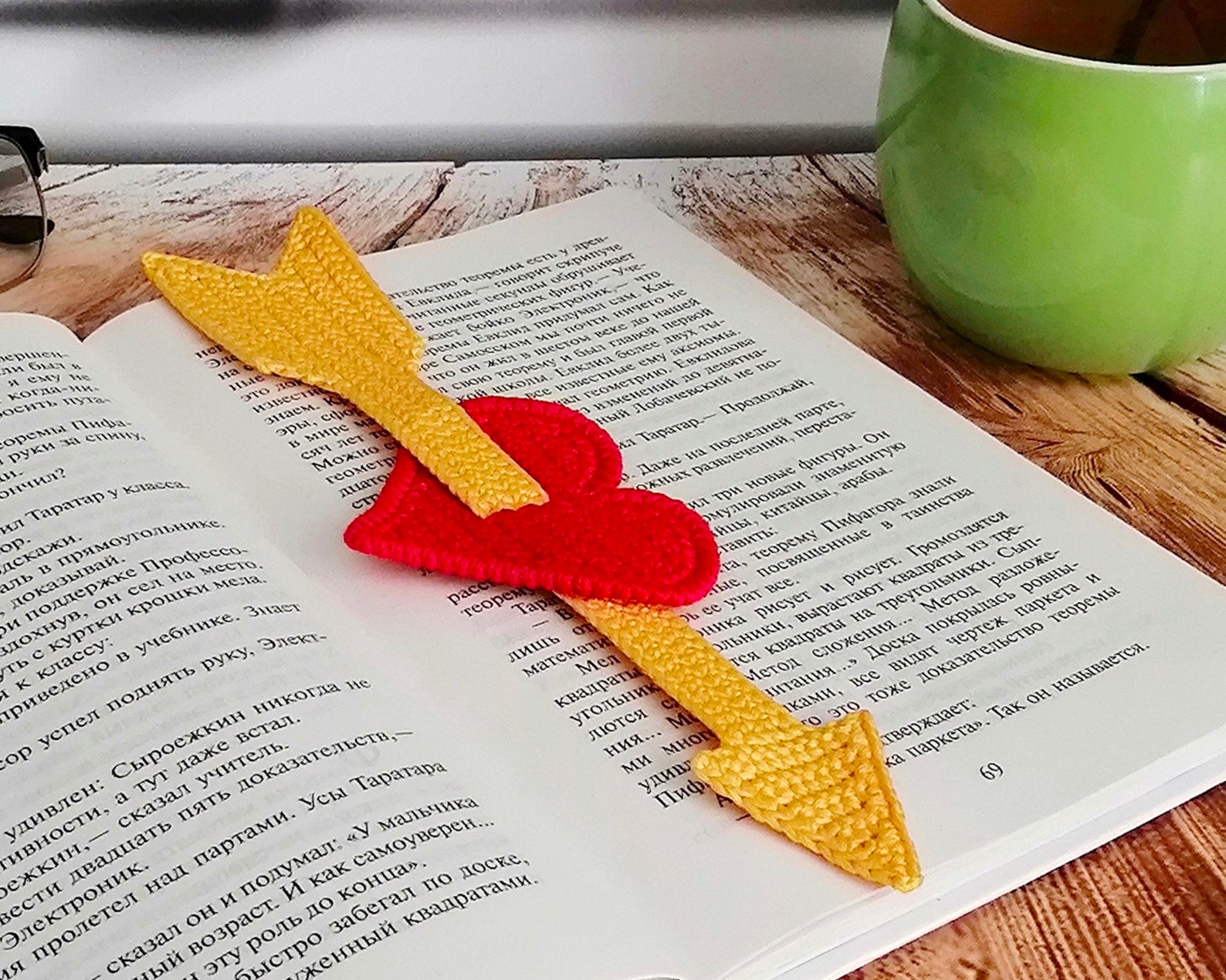 Easy Crochet Pattern – Cupid's Arrow Heart Bookmark (PDF Pattern) [#135 ...