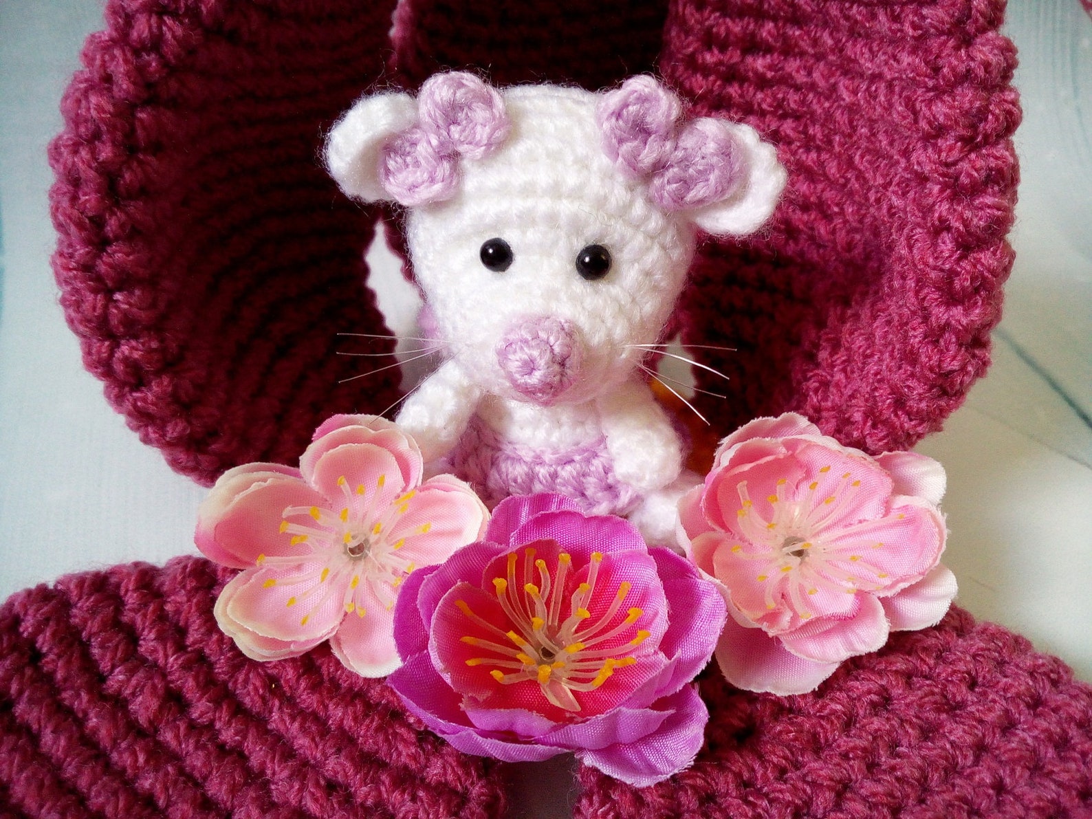 230 Crochet Pattern - Little Mouse With a Flower House - Amigurumi PDF ...