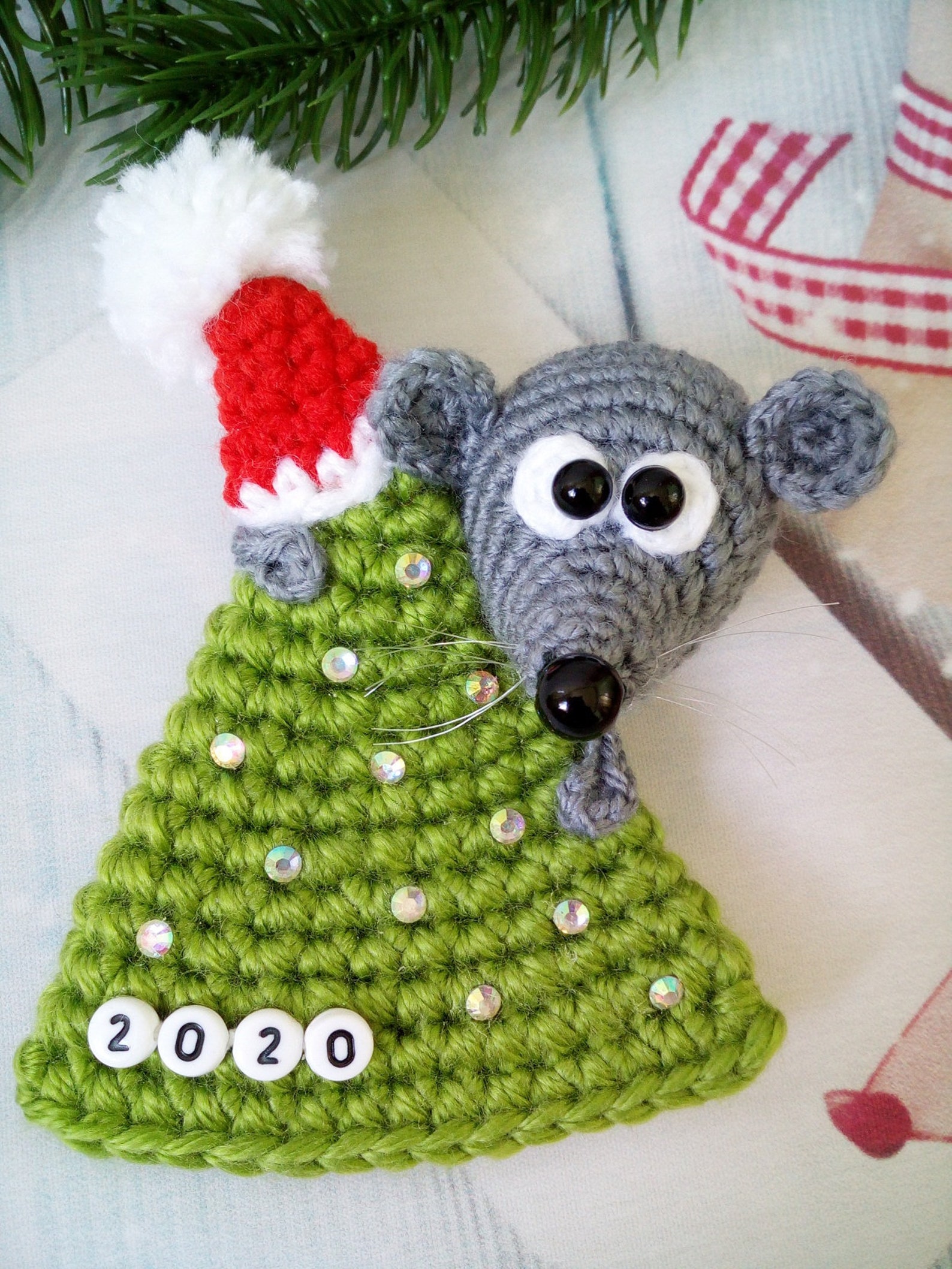 225 Crochet Pattern Mouse on a Christmas Tree Amigurumi | Etsy