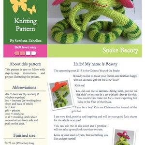 008 Knitting Pattern Snake Boa Beauty Amigurumi PDF File | Etsy