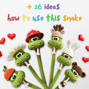 347 Crochet Pattern - Snake Cable Tie, Lucky Charm, Plant Decor, Napkin ...