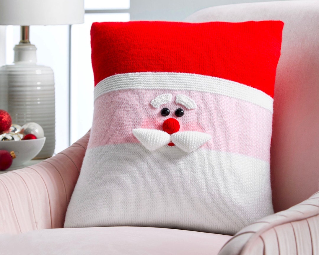 176 Knitting Pattern - Santa and Snowman Christmas Pillow Cases With ...