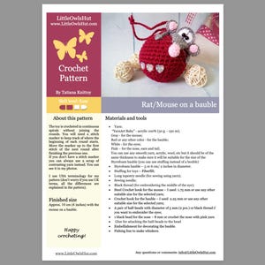 238 Bauble Crochet Pattern | Rat or Mouse on a Bauble Christmas Decor ...