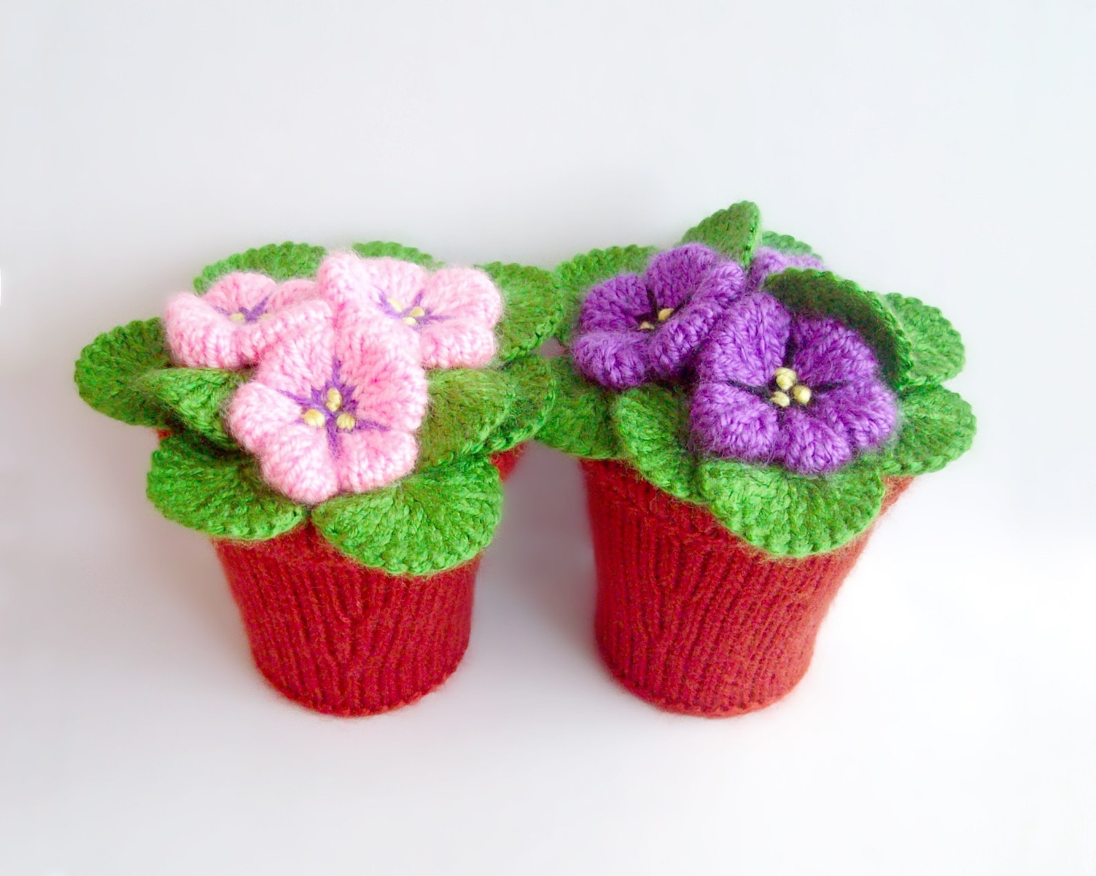 189 Knitting Pattern Violets Flowers in Pots. Window Home - Etsy UK