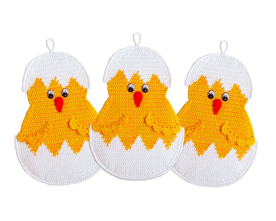 112 Easy Chicken Crochet Pattern - Easter Decor, Potholder, or ...