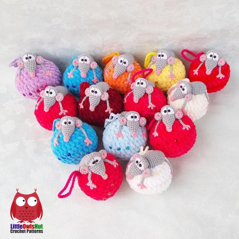 238 Crochet Pattern Rat or Mouse on a Bauble Amigurumi PDF - Etsy