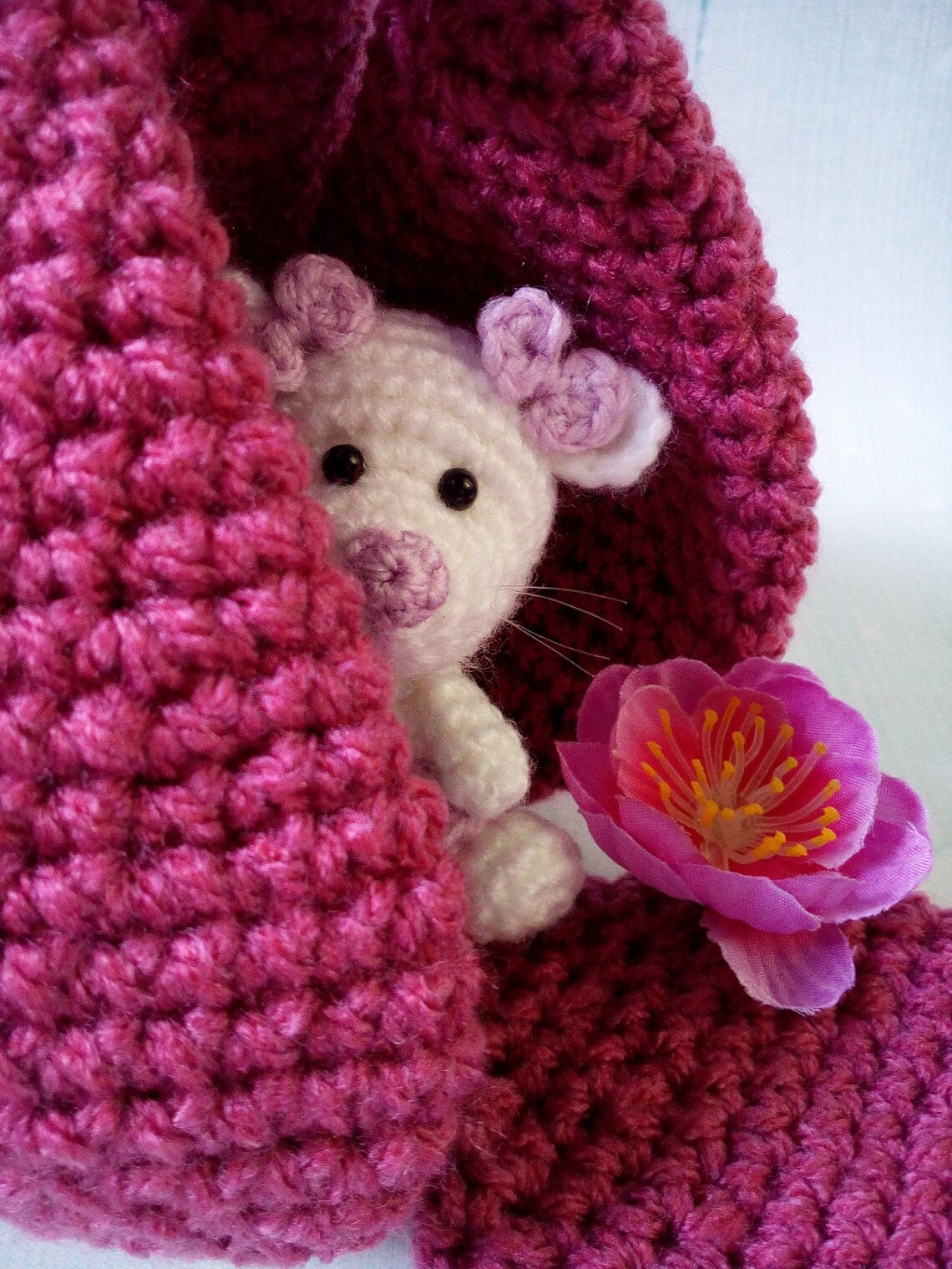 230 Crochet Pattern - Little Mouse With a Flower House - Amigurumi PDF ...