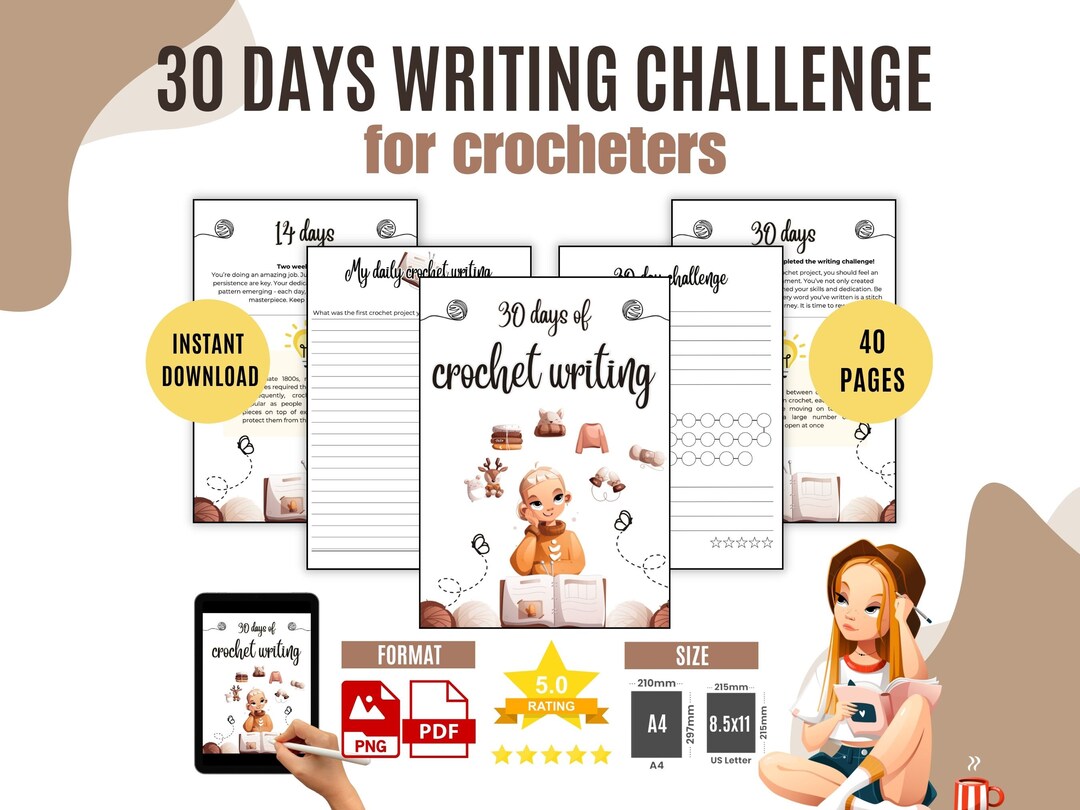 30-day Writing Challenge for People Who Love Crocheting. Printable ...