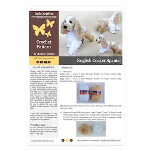 104 Crochet Pattern - English Cocker Spaniel Dog With Wire Frame ...